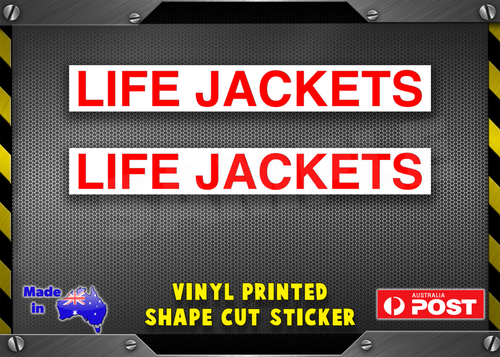 2 x Life Jackets Stickers 150mm Decals for Boat Marine FREE POST! | eBay