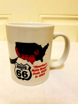 ROUTE 66 MAP COFFEE MUG Cup "America's Main Street" From 1926 To 1985 ...