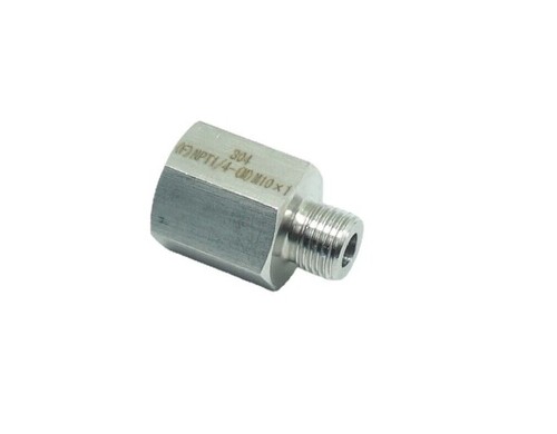 SS304 1/4 NPT Female Pipe X M10 x 1 Male Metric Sensor Adapter Fitting ...