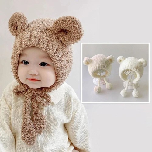 Knitted Baby Winter Hats Infant Cold Cap Outdoors Baby Plush Hat Boys ...