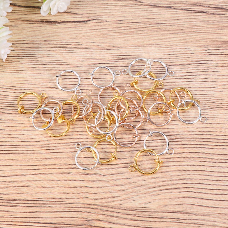 30PCS Metal Ear Cuff Ear Cuff Gold Clip On Earring Converter Hole ...