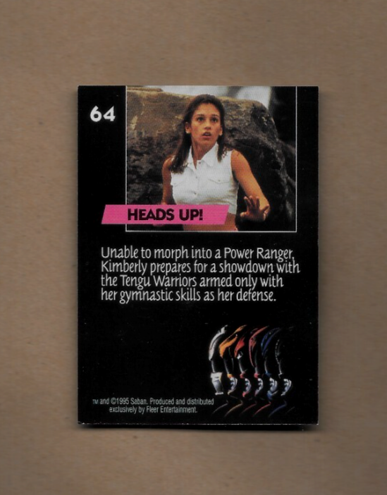 1995 Fleer Mighty Morphin Power Rangers Heads Up! Card #64 Amy Jo ...