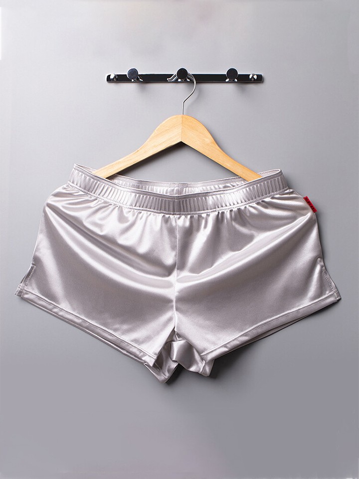 Mens Silk Satin Boxers Shorts Underwear Pajama Bottom Bulge Pouch ...