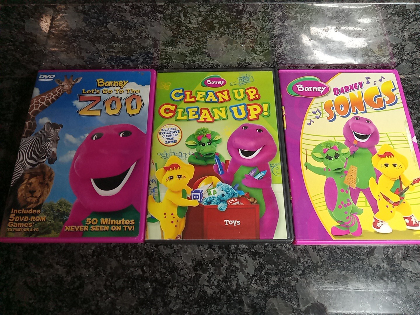 barney dvd lot 3 Clean Up, Barney Songs, And Lets Go To The
