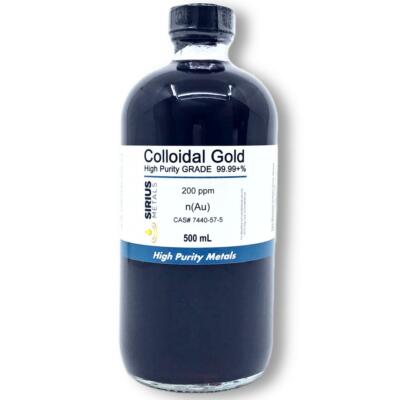 True Colloidal Gold Nanoparticles (AuNPs): 200ppm - 500mL in Glass | eBay