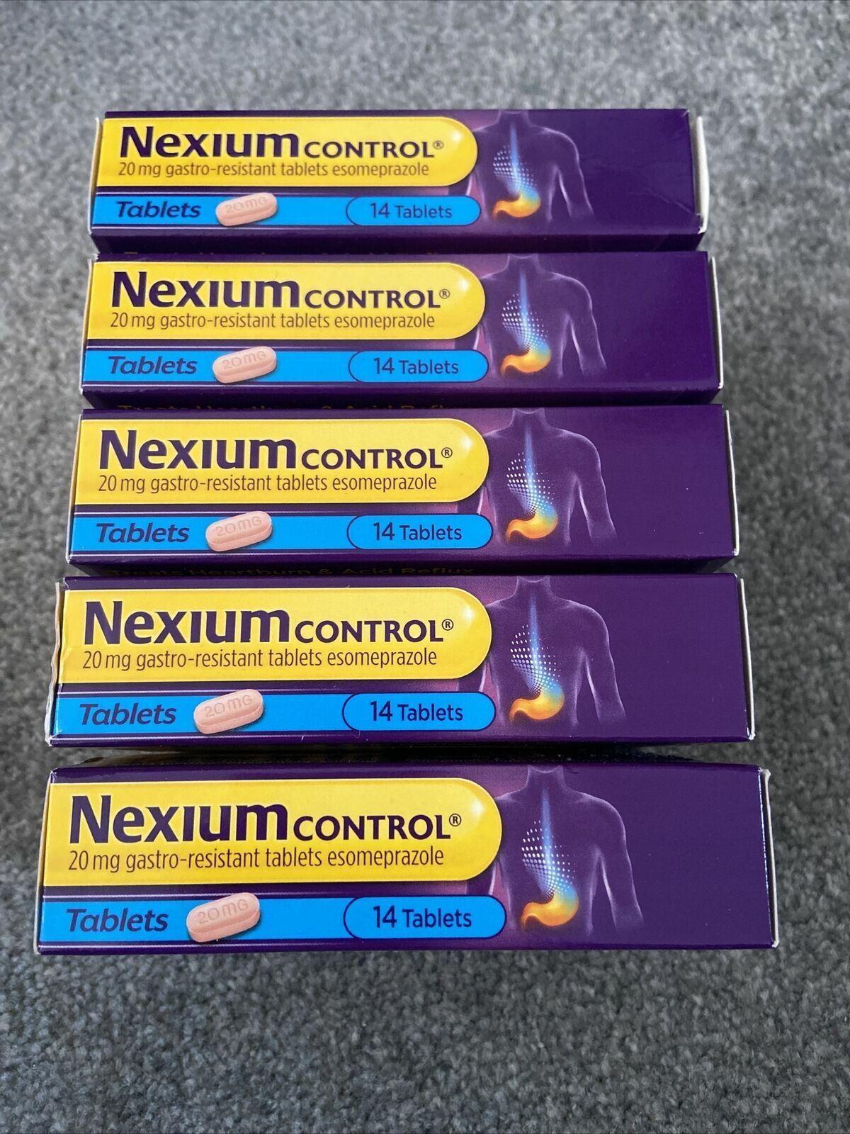 5 X Nexium Control 20mg 14 tablets | Exp 2026/27 Tablets New | eBay UK