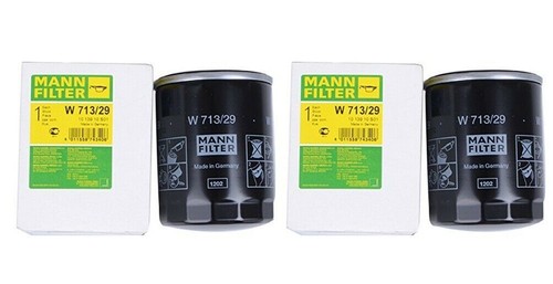 Pair Set of 2 Oil Filters Spin On Mann For Jaguar XF XJ8 Land LR3 Range ...