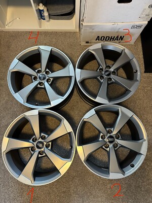 SET 4 AUDI S4 A4 B9 19" ROTOR AUDI SPORT SILVER WHEEL OEM | eBay