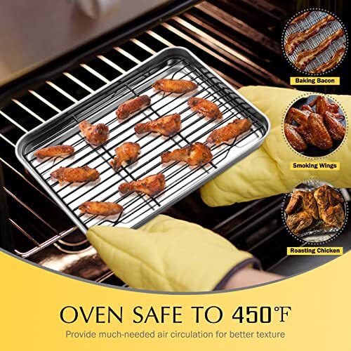 2 Pack Wire Baking Rack for Cooling Grilling Toaster Oven Rack, 9.7x7.3 ...