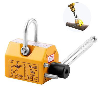 220lb/100KG Steel Permanent Magnetic Lifter Crane Hoist Lifting Magnet ...
