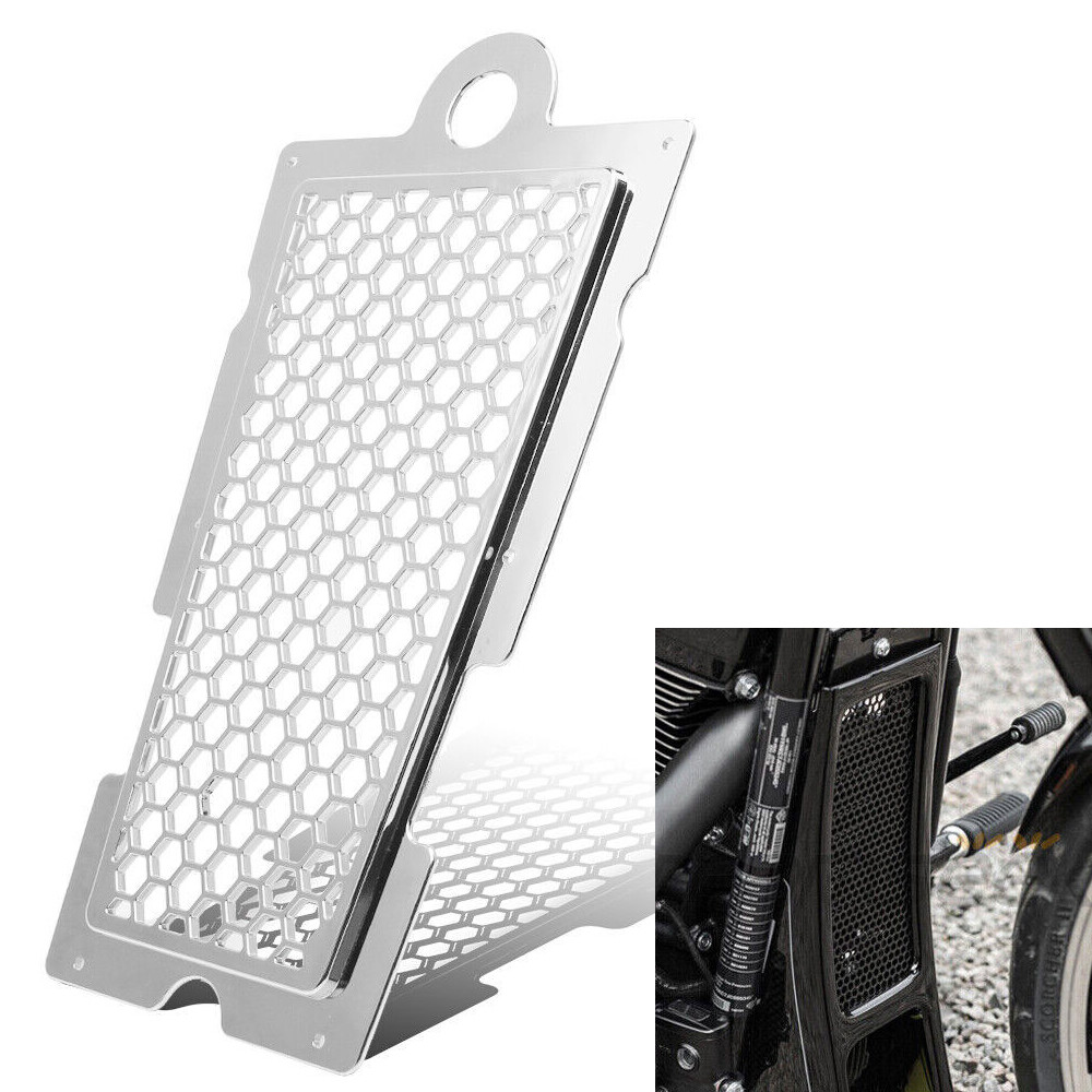 Chrome Honeycomb Style Radiator Guard Mesh For Harley Softail Breakout ...