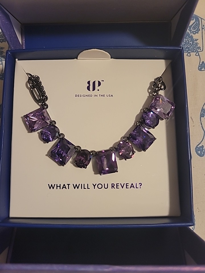 Bomb Party Sirens Necklace "Midnight Currents" Array Of CZ on Hematite ...