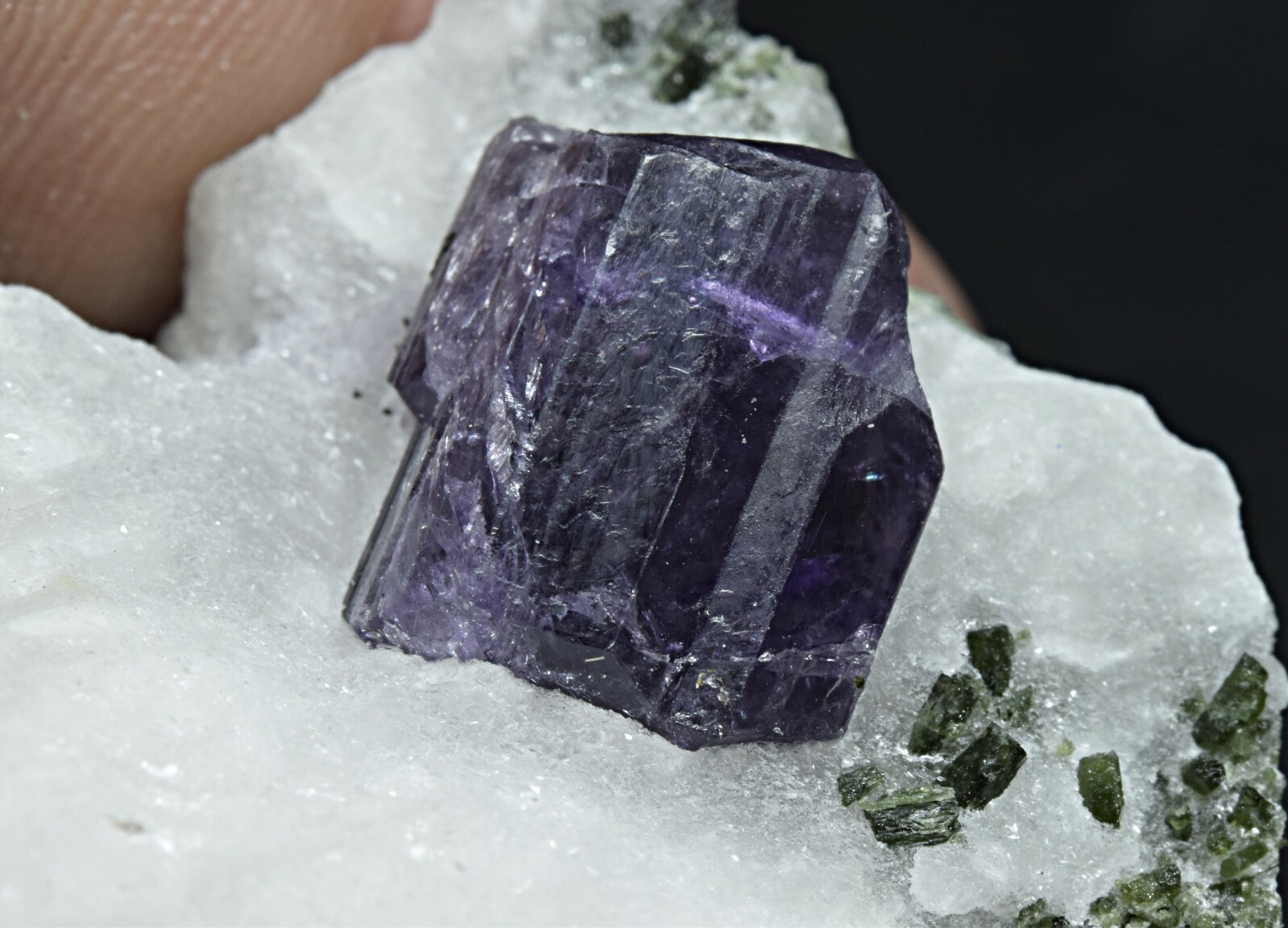 76 Gram Terminated Fluorescent Scapolite Crystal Specimen W/Diopside ...