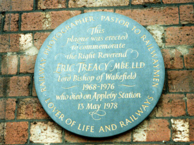 Photo 6x4 Plaque to Bishop Eric Treacy on Appleby station Appleby-in ...