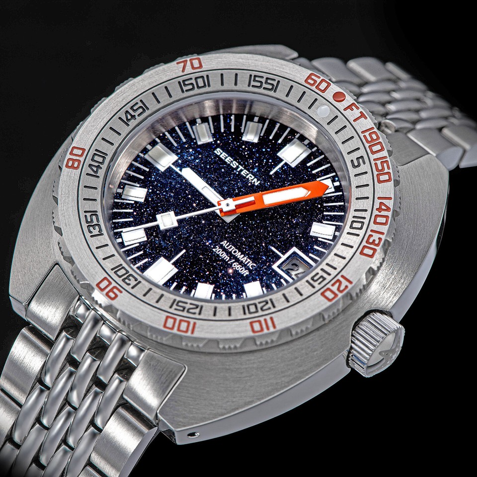 Seestern V3 42MM SUB 300T LUME DATE 200m DIVER'S Mens Watch DOX10 ...