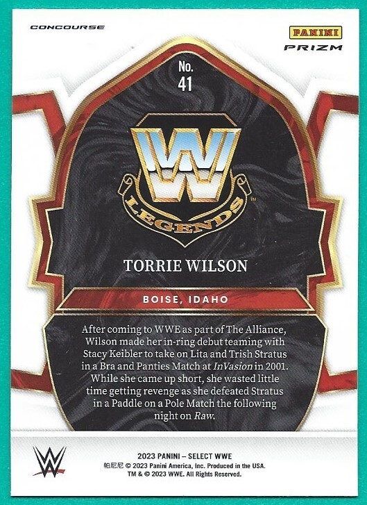 2023 Panini Select Concourse Level Red & Blue Parallel Card - Torrie ...