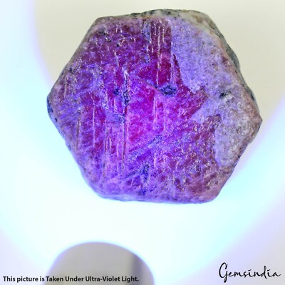620 Cts Natural Fuchsia Corundum Raw Ruby Crystal Hexagon Cut Huge ...