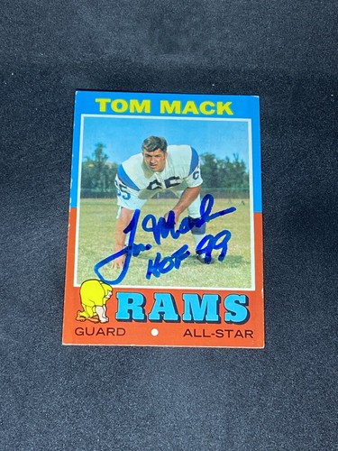 Tom Mack 1971 Topps #94 Los Angeles Rams Auto Autographed Signed NFL ...