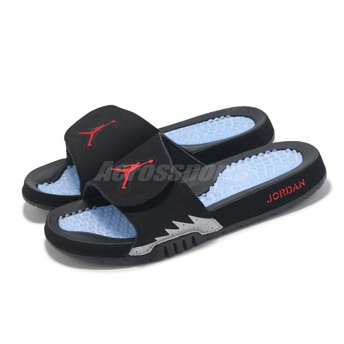 Nike Jordan Hydro V 5 Retro Black Metallic Men Slip On Casual Sandal ...