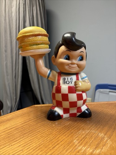 Vintage Big Boy Coin Bank 8” Tall 2001 Hard Rubber Piggy Bank Big Boy ...