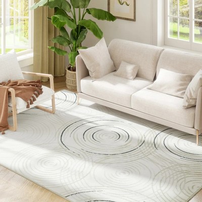 Modern Swirl Pattern Machine Washable Allergy Friendly Area Rug for ...