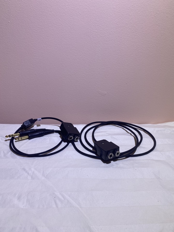 New Avcomm P2010 5' Pilot Aviation Headset Splitter Cord Power 2 ...