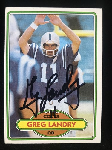 Greg Landry -Massachusetts- Baltimore Colts Autographed Card | eBay