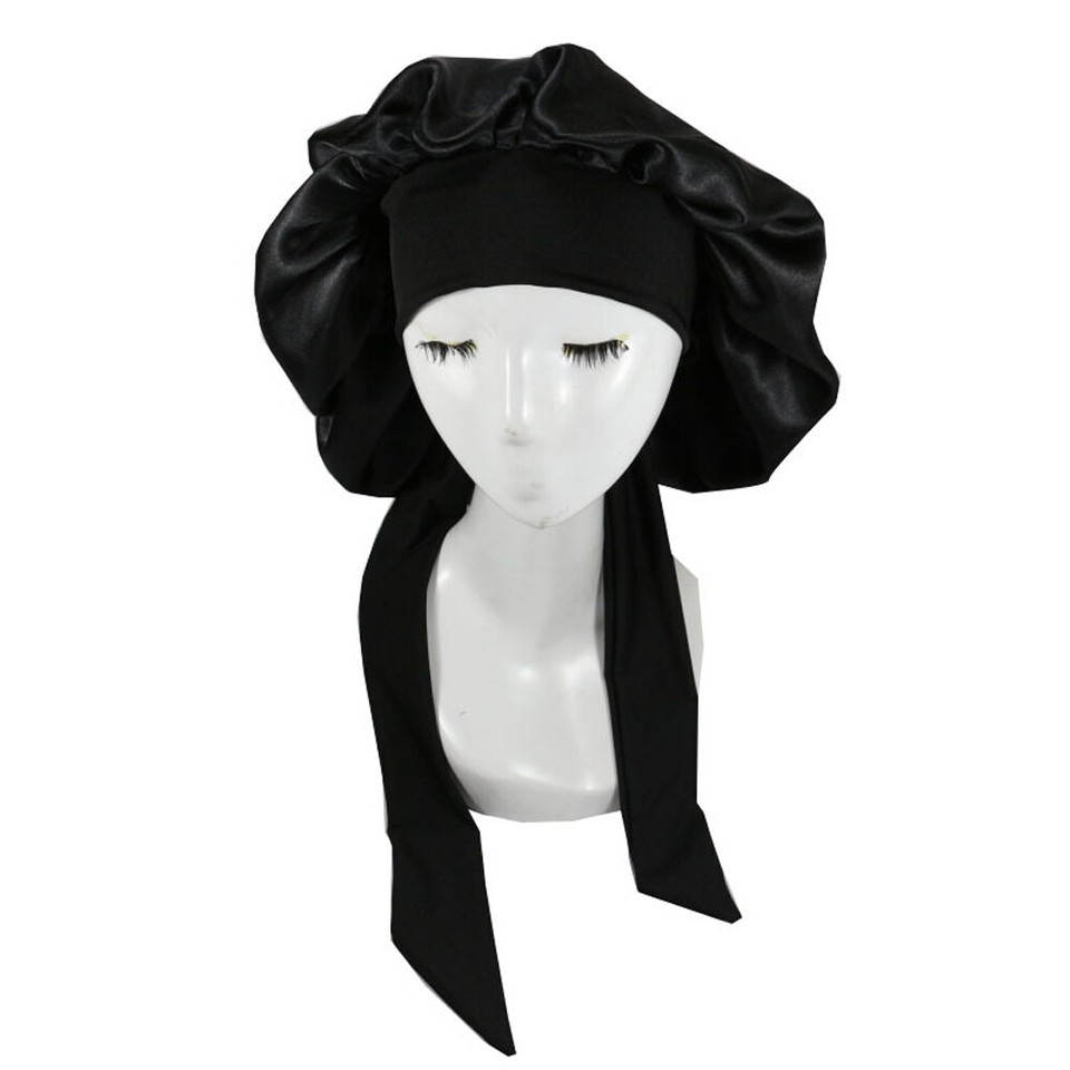 Long Hair Care Women Silk Satin Bonnet Sleep Hat Cap Night Caps Head ...