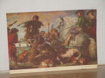 Fox and the Wolf Hunt Rubens 1937 a Print from the Portfolio of Famous ...