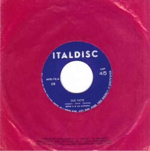 SP 45 RPM (7") Mina " Due note " Italie | eBay