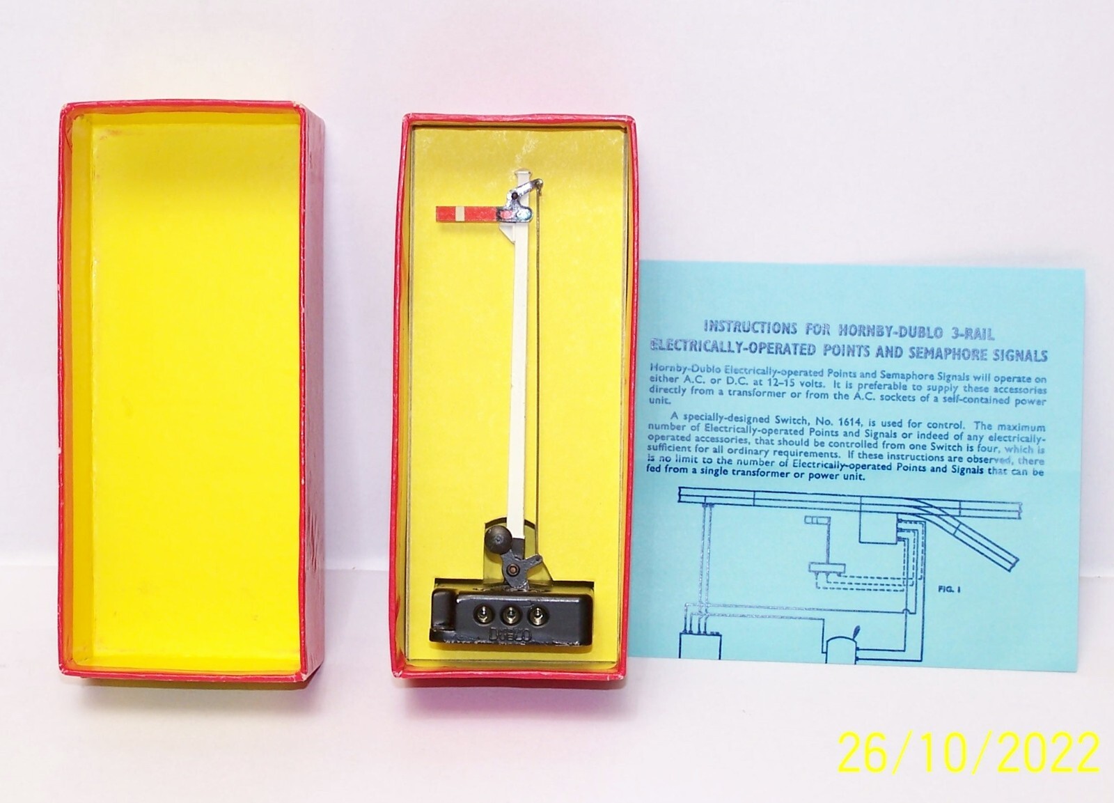 RARE Red Boxed Hornby Dublo 5065 Semaphore Signal Home Electrically ...