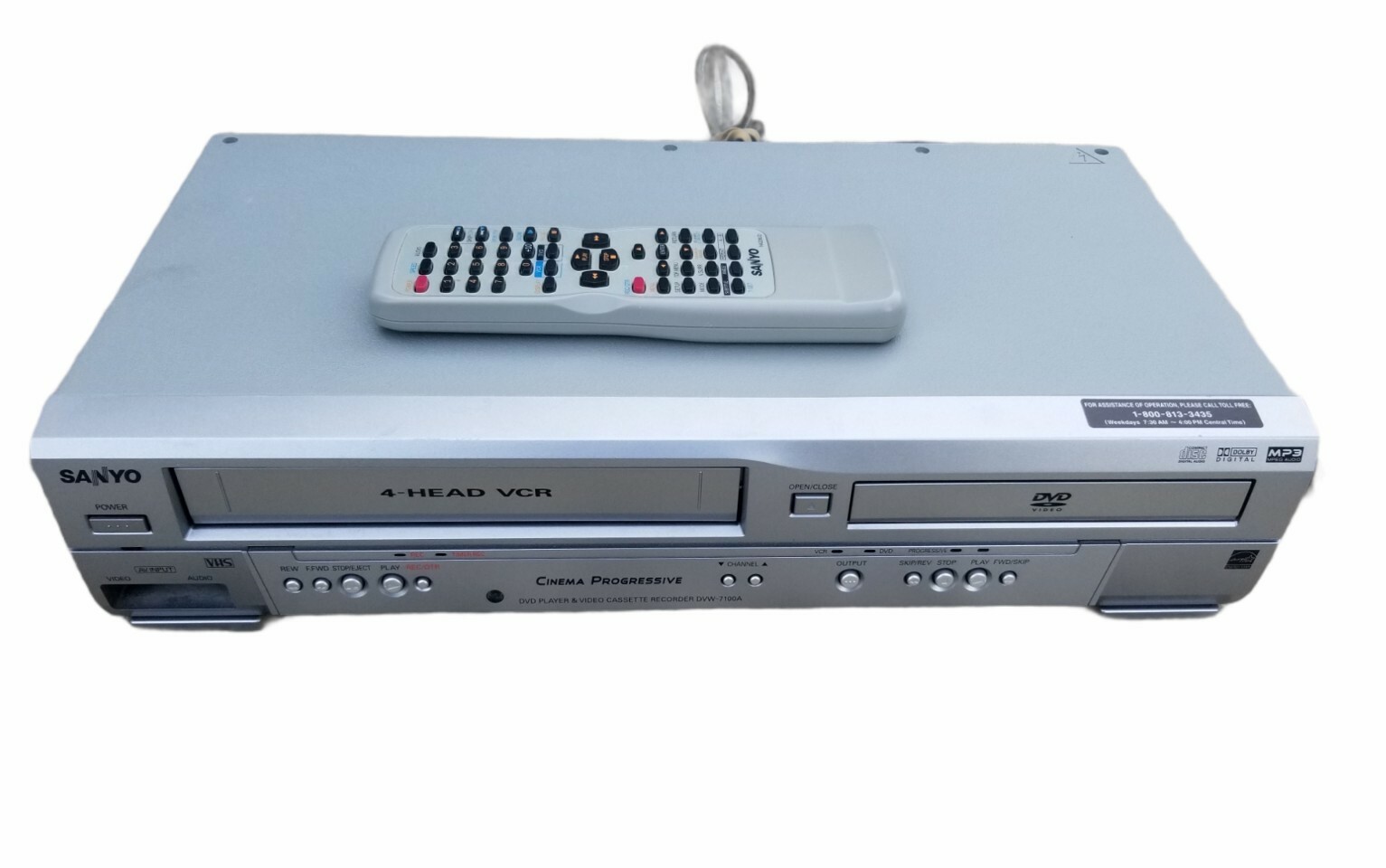SANYO DVD/VCR VHS Combo Player/recorder DVW-7100 with Remote control ...