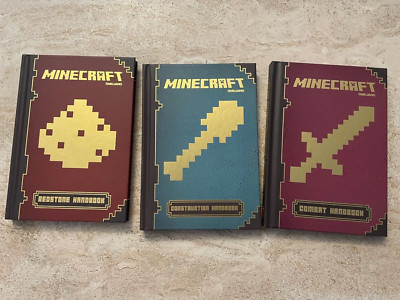 SET OF 3 MINECRAFT HANDBOOKS LOT~ Redstone -Combat-Construction NEW ...