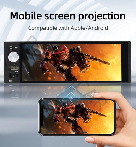 Single 1Din Car Stereo Radio Player For Apple CarPlay Android Auto ...