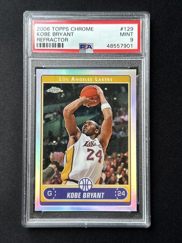2006 Topps Chrome Refractor Kobe Bryant #129 Los Angeles Lakers HOF PSA ...