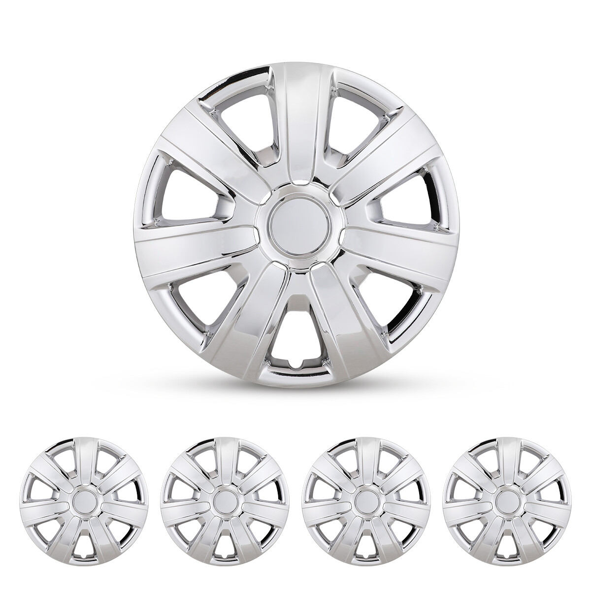 14" Set of 4 Wheel Covers Snap On Full Hub Caps fit R14 Tire & Steel ...