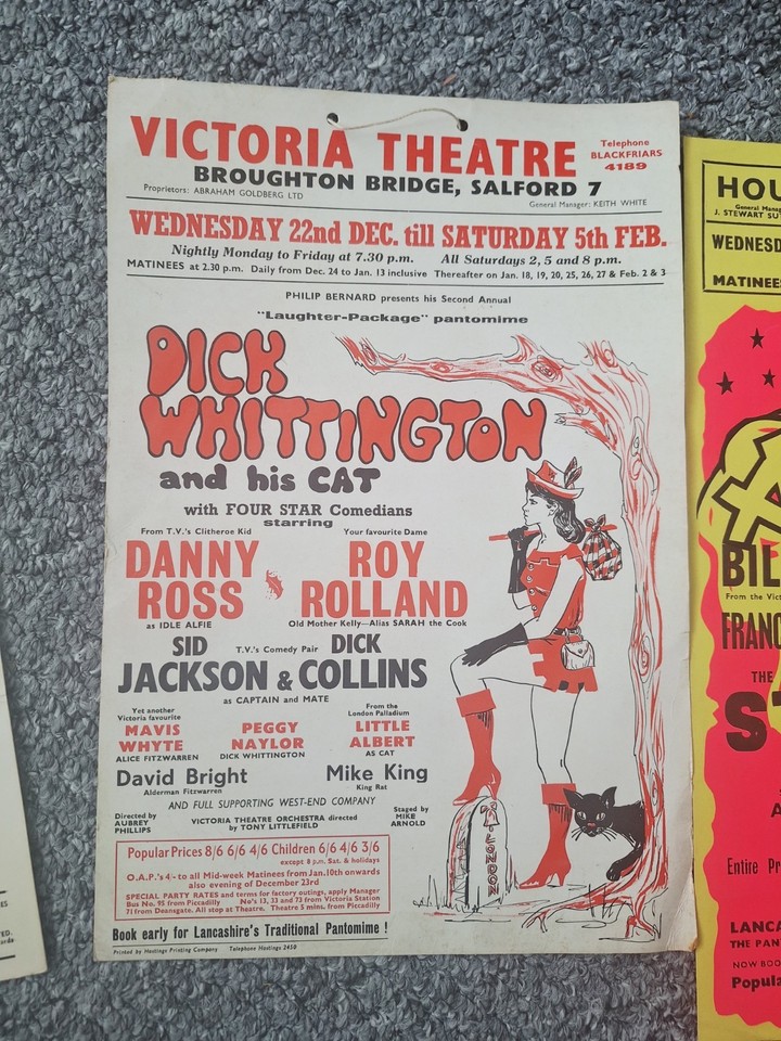 Panto Posters Salford, Oldham, Manchester 1960s, 1970 | eBay UK