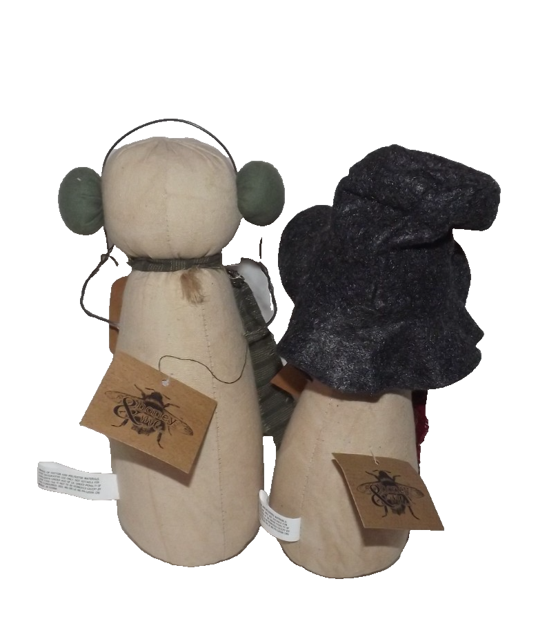 Honey & Me Plush Snowmen Set Milo & Palmer Teastained Rag Scarfs ...