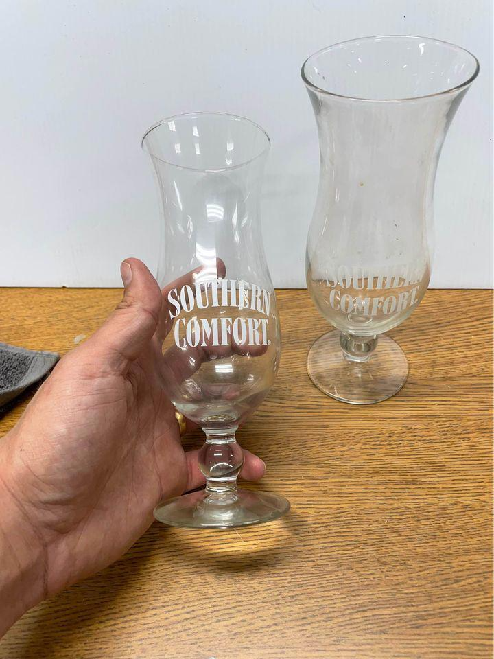 Vintage Pair of Two (2) Southern Comfort Hurricane Glasses Pilsner Bar ...