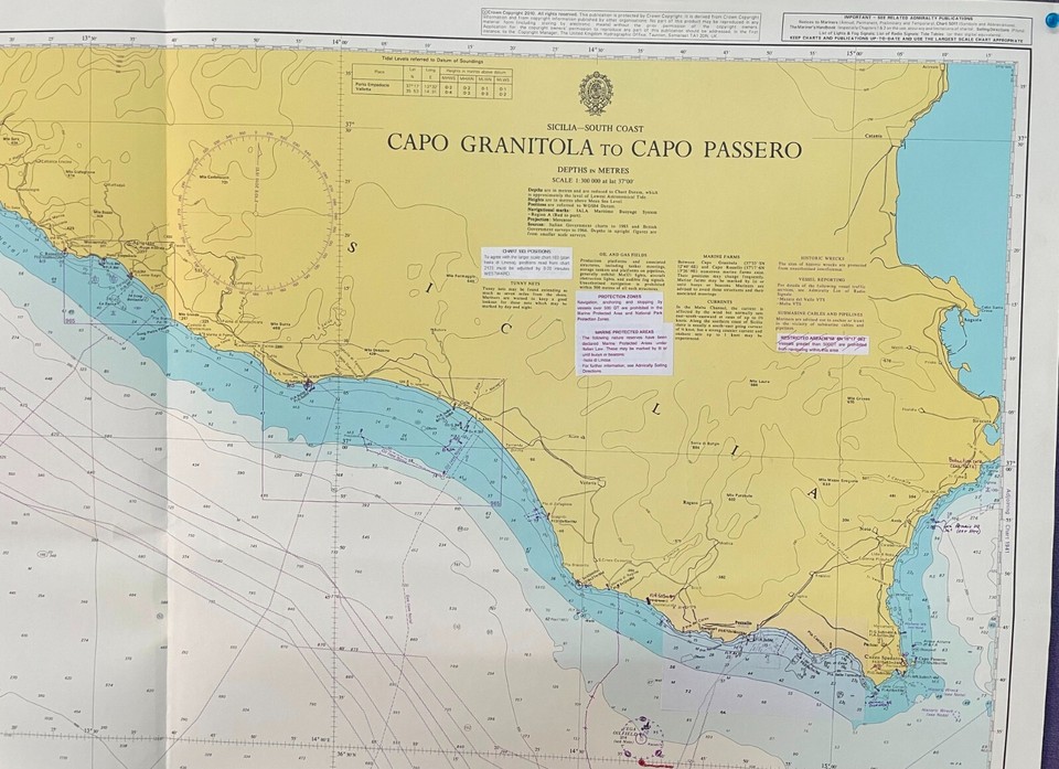 Admiralty 2123 SICILIA SOUTH COAST CAPO GRANITOLA TO CAPO PASSERO MAP ...