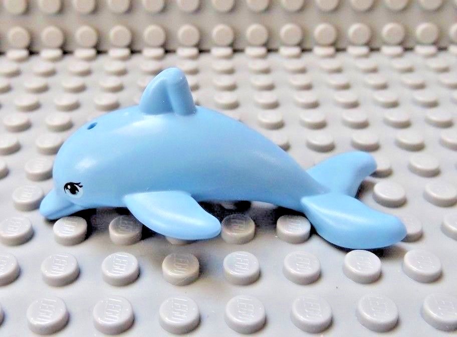 LEGO Blue Dolphin with Eyeslashes Ocean Minifig FISH ANIMAL MINIFIGURE ...