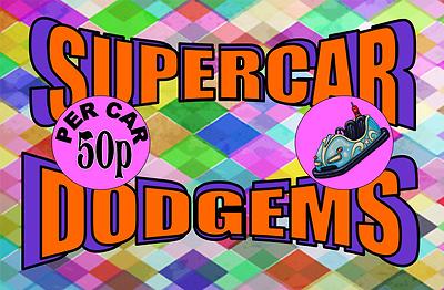 Super Dodgems Vintage Style Sign Funfair Ride Vintage Fairground Sign ...