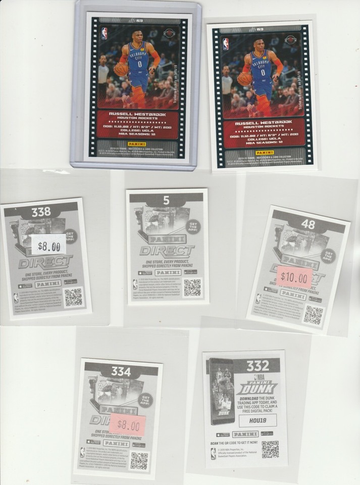 RUSSELL WESTBROOK 2019-20 PANINI CARD / STICKER LOT (7) CARTOON BIG ...