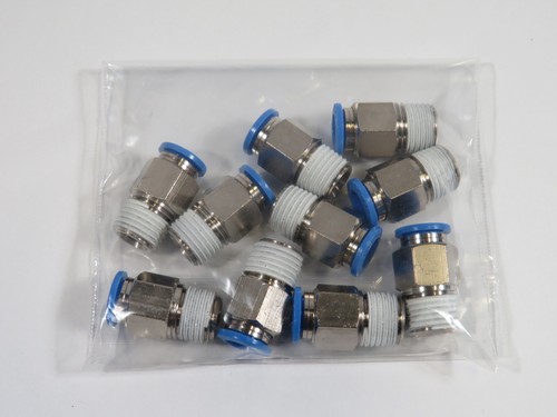 Festo 153005 QS-1/4-8 Push-In Fitting R1/4" Thread 8mm Tube OD 10-Pack ...