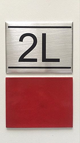 APARTMENT NUMBER SIGN -2L -BRUSHED ALUMINUM (2.25X3)-REF24-1027 | eBay