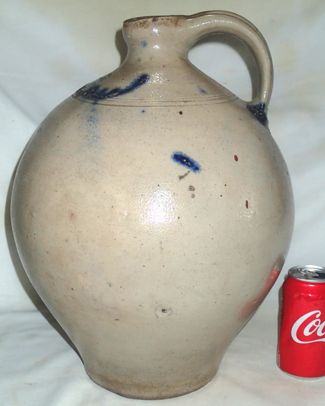ANTIQUE COUNTRY c. 1829 - 1838 CLARK & FOX ATHENS STONEWARE BLUE SALT ...