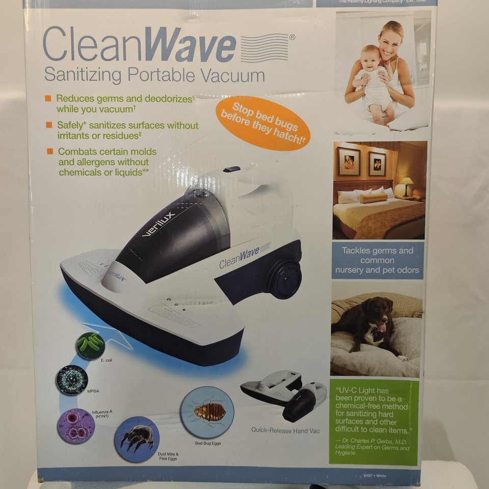 Verilux Clean Wave UV-C Sanitizing Light Furniture & Bed Vac KILLS ...
