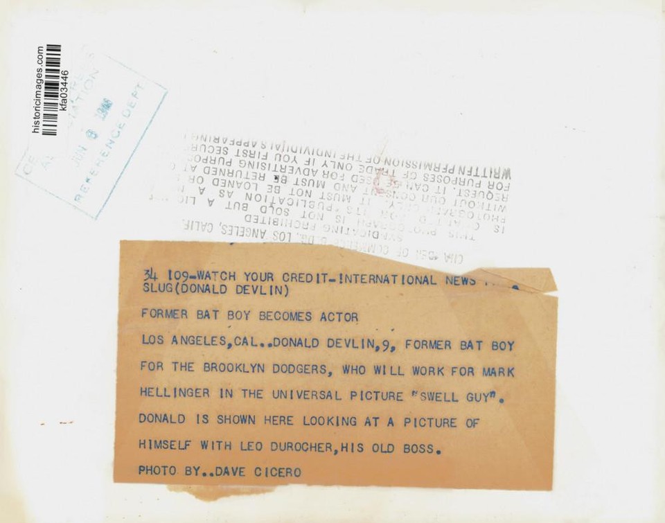 Press Photo Donald Devlin, former bat boy for Brooklyn Dodgers becomes ...