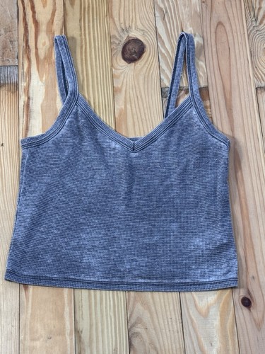 American Eagle Outfitters Medium Crop Spaghetti Strap Tank Top Gray | eBay