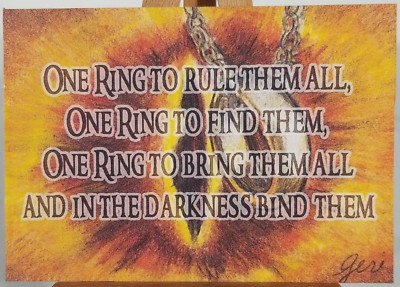 ACEO Limited Print Sketch Geri Centonze - LOTR - One Ring To Rule Them ...